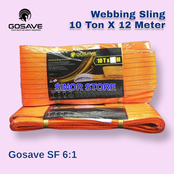 Webbing Sling 10 Ton x 12 Meter Tali Pengangkat Gosave | Lazada Indonesia