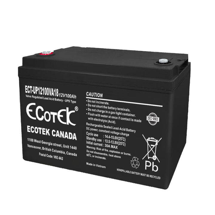Acquy Ecotek chính hãng 12V100Ah model ECT-UP12100VA18, acquy khô kín ...
