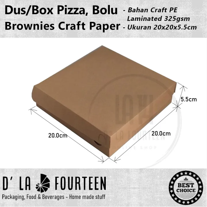 Box Dus Pizza, Brownies, Bolu Craft Laminated Ukuran 20x20x5,5cm isi ...
