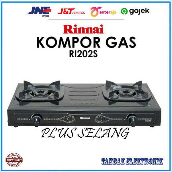 KOMPOR GAS RINNAI RI-202S sun burner bahan teflon plus selang regulator | Lazada Indonesia