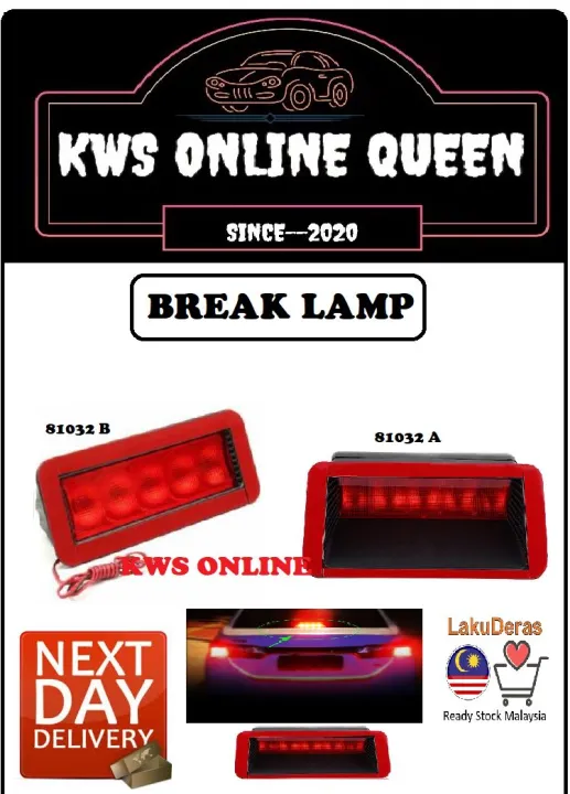 Car Break Lamp Tail Light 5 Led Lampu Belakang Brake Third Break Lamp ...