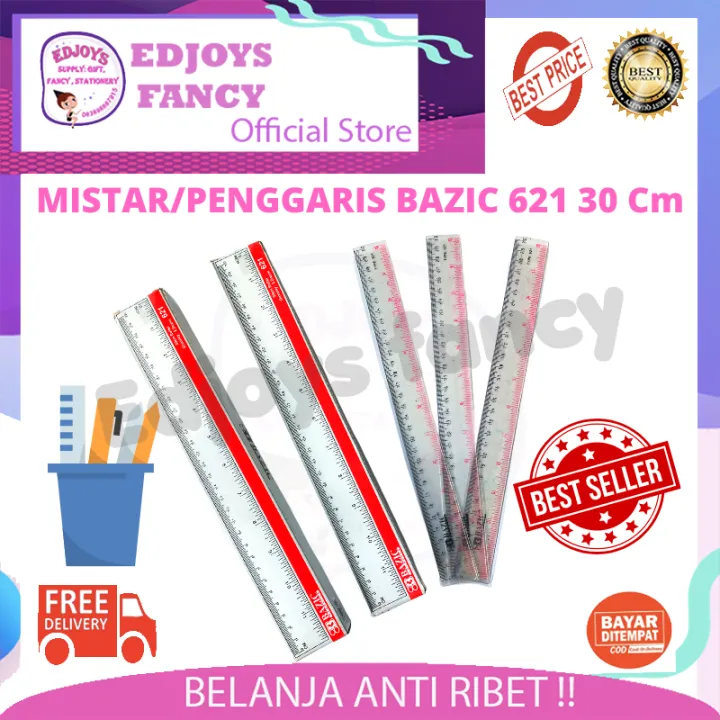 Isi 24 pcs Penggaris 1 pack panjang 30 cm Penggaris plastik 30cm ...