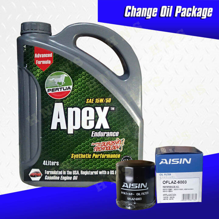 PERTUA Apex Synthetic Performance Oil Change Bundle for Toyota Vios ...