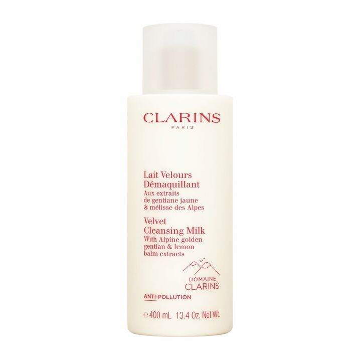 Clarins Velvet Cleansing Milk 400ml,13.4oz Alpine golden & lemon balm ...