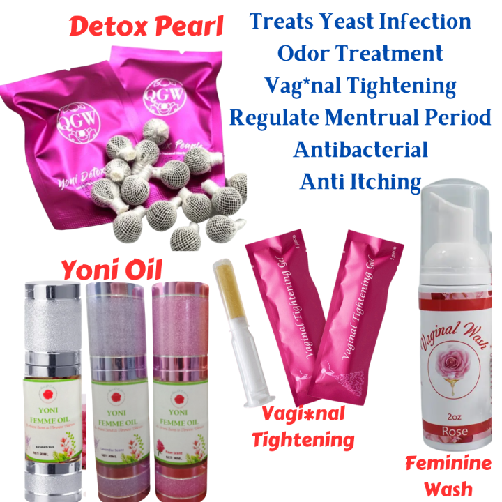 Women Womb Care [Yoni Oil + Detox Pearl + Feminine Wash + Vag*nal ...