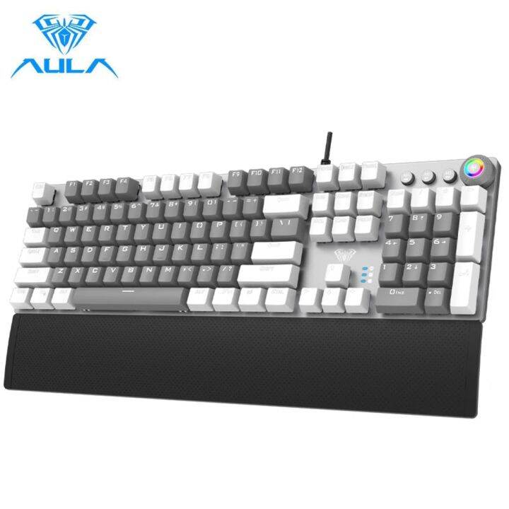 AULA Mechanical Gaming Keyboard White-Light 104 Anti-ghosting BlueBlack ...