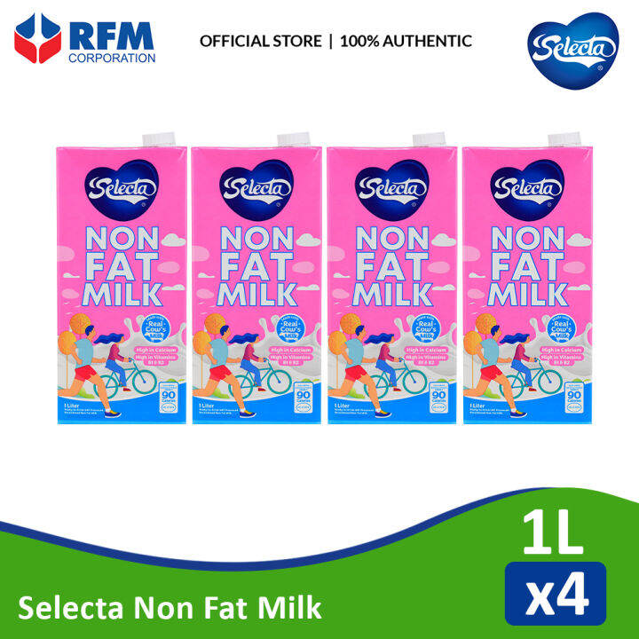 Selecta Non Fat Milk 1L - Set of 4s | Lazada PH