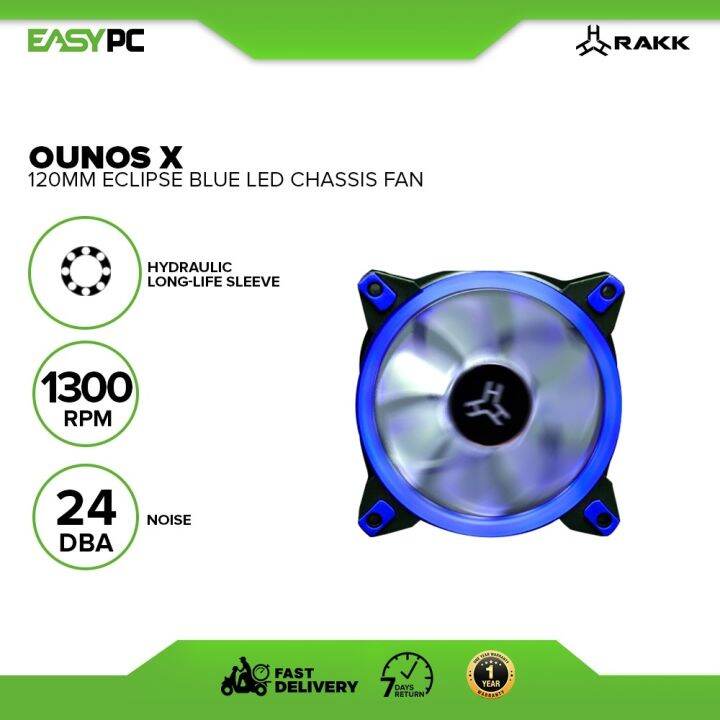 Rakk Ounos X 120mm Eclipse Led Fan Rakk Gears 1300 RPM Chassis Fan ...