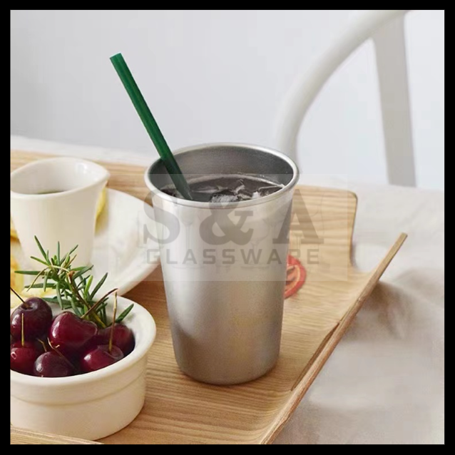 S&A GLASSAWARE [6PC] High Quality 555 Stainless Steel Baso Drinking Cup ...