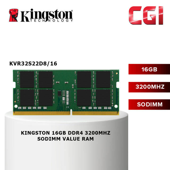 Kingston 16GB DDR4 3200Mhz Sodimm Value Ram - KVR32S22D8/16 / KVR32S22S8/16 | Lazada
