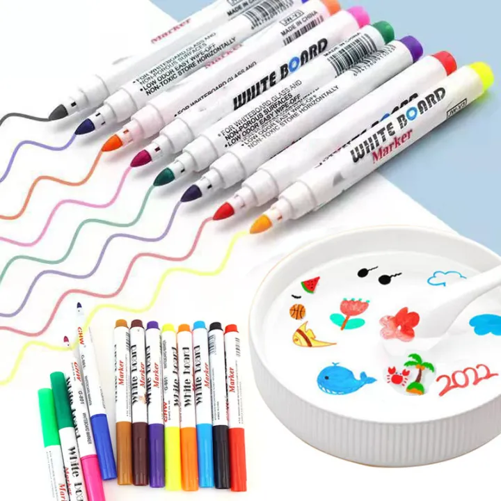 [Free Spoon] 12pcs Internet Popular Colorful Floating Pen Water ...