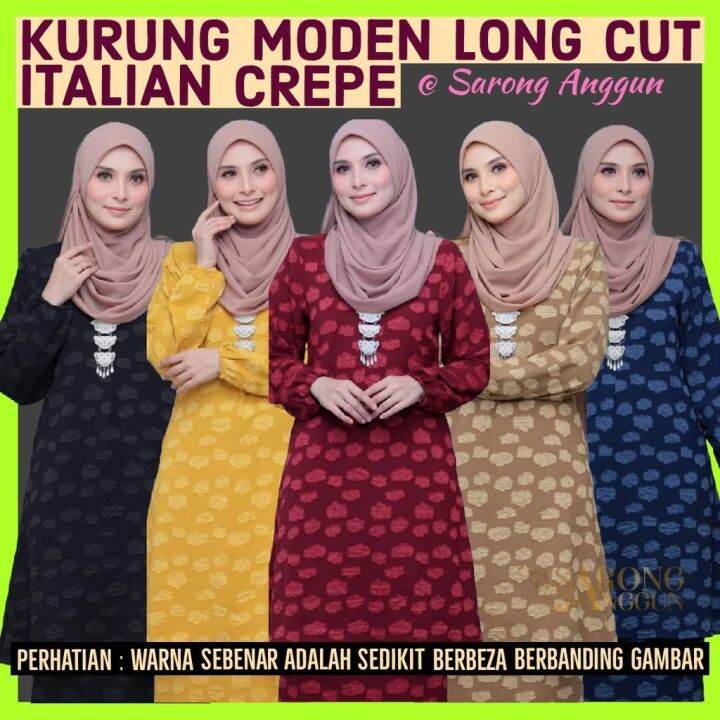 BAJU KURUNG MODEN ITALIAN CREPE IRONLESS @ Sarong Anggun | Lazada