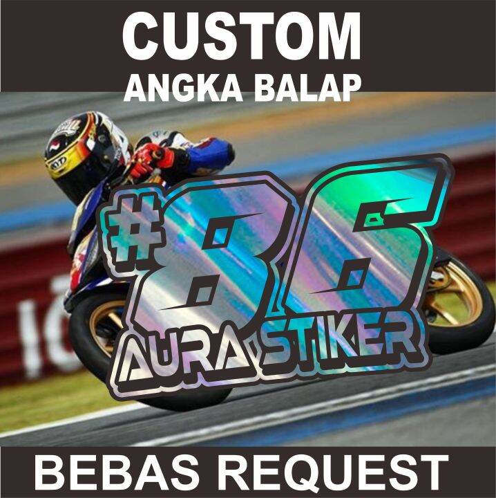 Cutting Sticker Stiker Custom Nomor dan Nama Kamu Setiker Racing Start ...