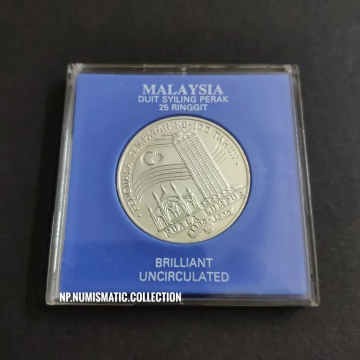 [ SILVER COIN ] MALAYSIA RM25 COMMEMORATIVE SILVER COIN KL 100 YEARS -1990 ~ BU | Lazada