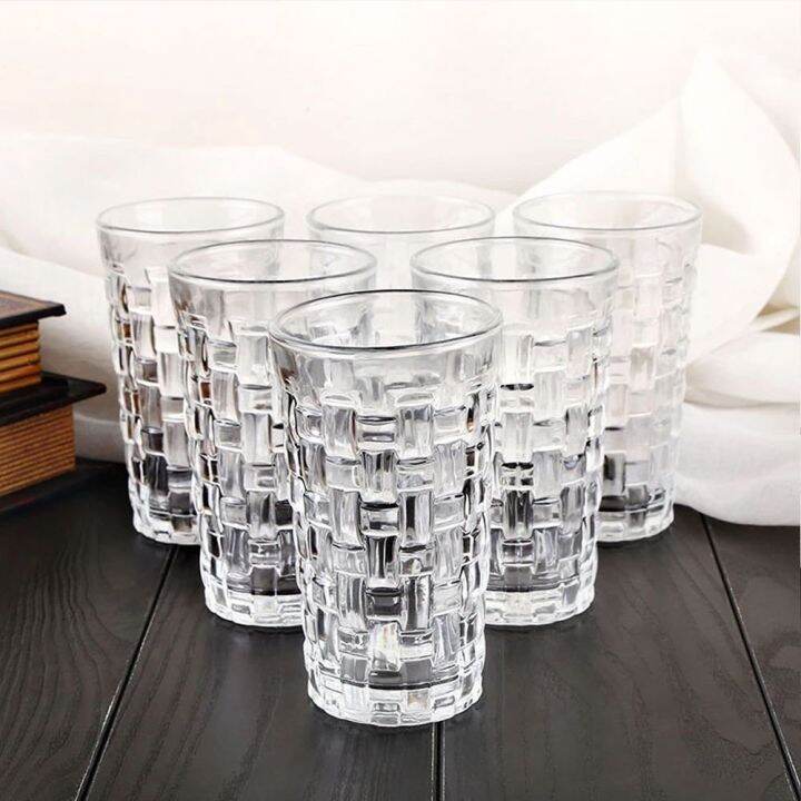 6PCS SK002 Drinking glass highquality transparent w/design milkcup ...
