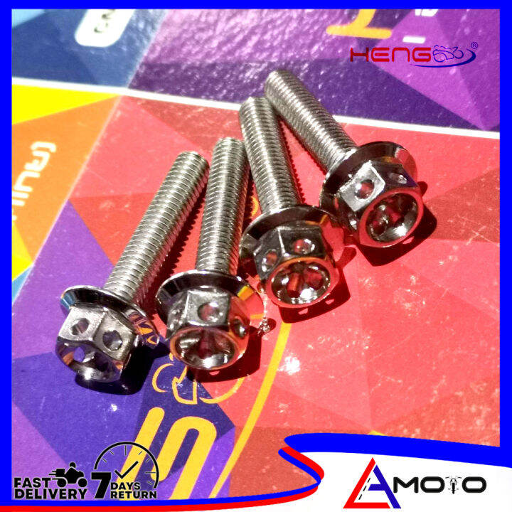 (SET/4PCS) HENG STAINLESS VISOR BOLTS FOR NMAX / PCX / AEROX / ADV ...