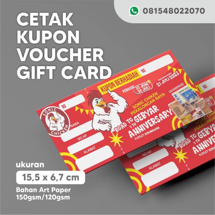 Cetak 200 Lembar Voucher Kupon Berhadiah Tiket - Desain Custom | Lazada Indonesia