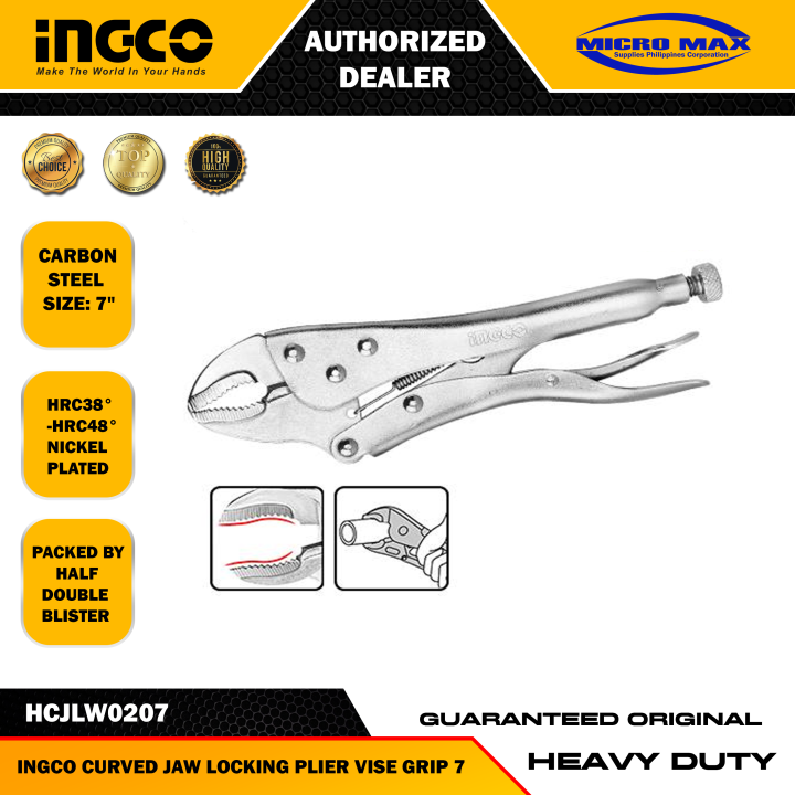 INGCO CURVED JAW LOCKING PLIERS 7" - HCJLW0207 HANDTOOLS | Lazada PH