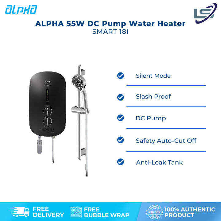 ALPHA 55W DC Pump Water Heater SMART 18i | Energy Saving Mode | Slash Proof | Safety Auto-Cut ...