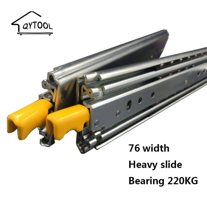 76mm Width 220KG Heavy Duty Drawer Slides Runners Telescopic Guides ...