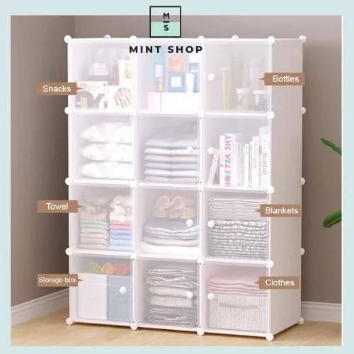 Clothes Storage Cubes Transparent Wardrobe Dustproof Organizer Box Cube ...