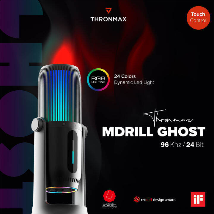 THRONMAX MDRILL Ghost RGB USB Podcast Microphone, PC Dynamic Microphone ...