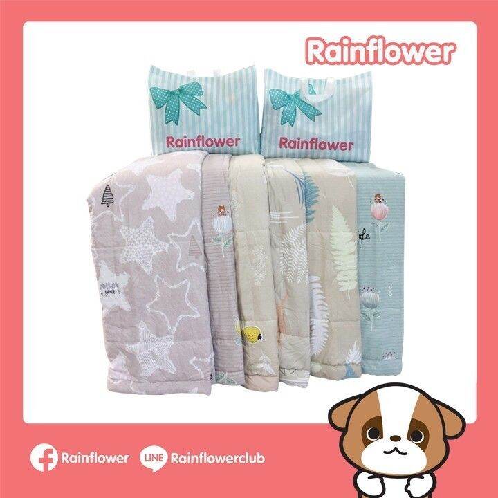🐱 ผ้าห่มขนห่านเทียม มีลายทั้ง2ด้าน ขนาด 5 ฟุต แบรนด์ Rainflower 🐱 | Lazada.co.th