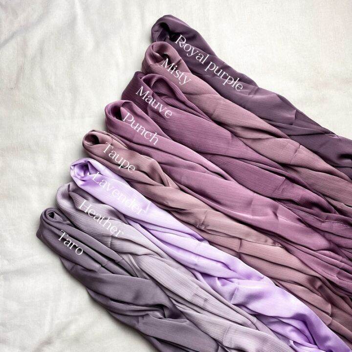 Pashmina Malay Silk Crinkle Premium Polos Panjang Warna Mauve Warna ...