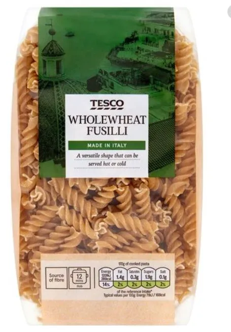 Tesco Wholewheat Fusilli Pasta 500 g SET OF 2 | Lazada PH