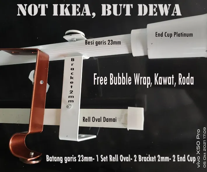 Batang Tiang Penyangga Gorden Double Rell Vitrase Besi Gorden Ganda ...