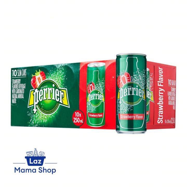 Perrier Strawberry Sparkling Natural Mineral Water Fridge Pack (Laz ...