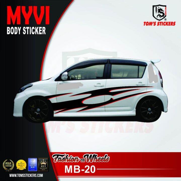 💥 PERODUA MYVI CAR BODY STICKERS SET MB-20 | Lazada