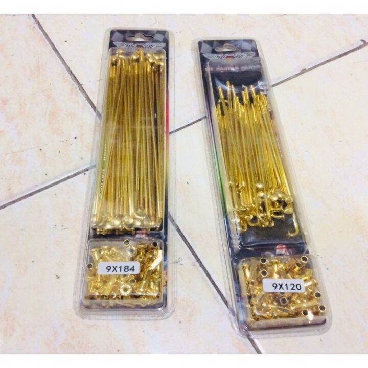 MC RACING GOLD spokes SET 9x120/9x184 for mio RIM 17 only | Lazada PH