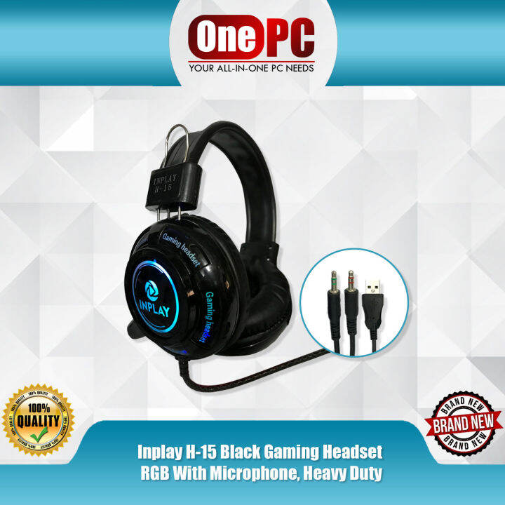 Inplay H-15 Black Gaming Headset RGB With Microphone, Heavy Duty ...
