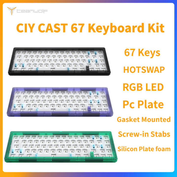CIY GAS67 Asli Gasket Transparan Shell HotSwap Kabel Mekanis Keyboard ...