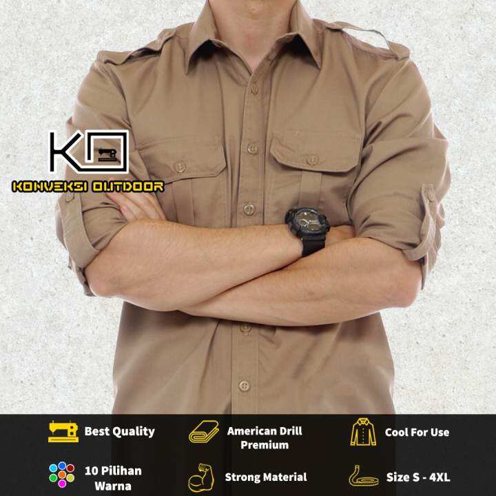 BAJU KEMEJA PDL LAPANGAN OUTDOOR PREMIUM PRIA LENGAN PANJANG - Seragam ...