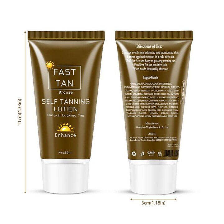 Self Tanning Lotion Sunless Body Fast Tanned Bronzed Cream Hydrated ...