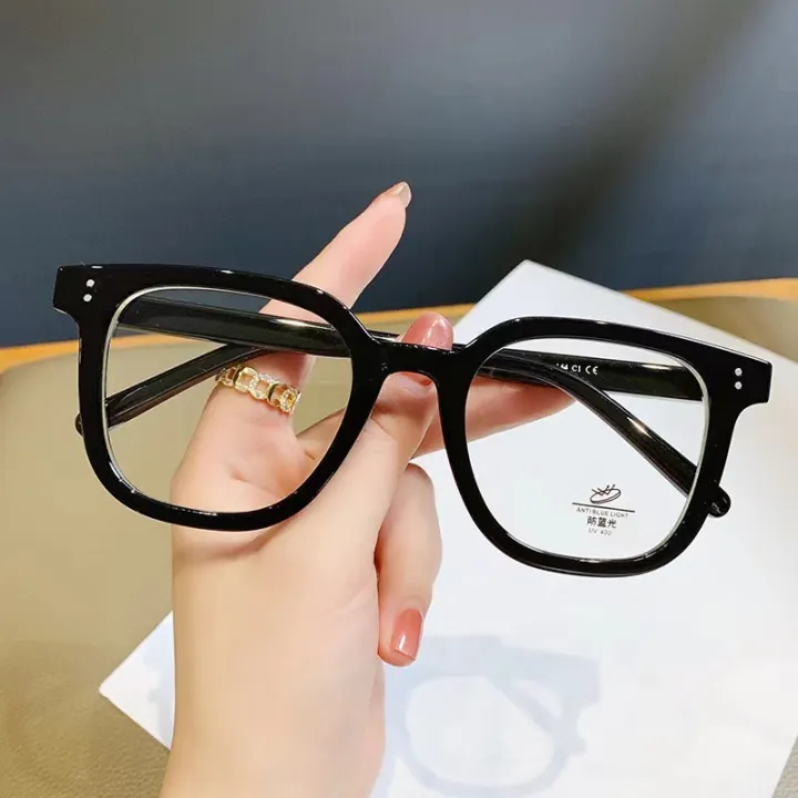 2022 Korean fashion transparent eyeglasses frame ins, plain color blue light proof glasses, big ...