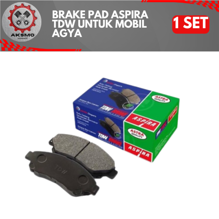 Kampas rem Brake Pad Aspira TDW untuk Mobil AGYA DAIHATSU AYLA MANUAL 12-ON (1000 CC) MITSUBISHI ...