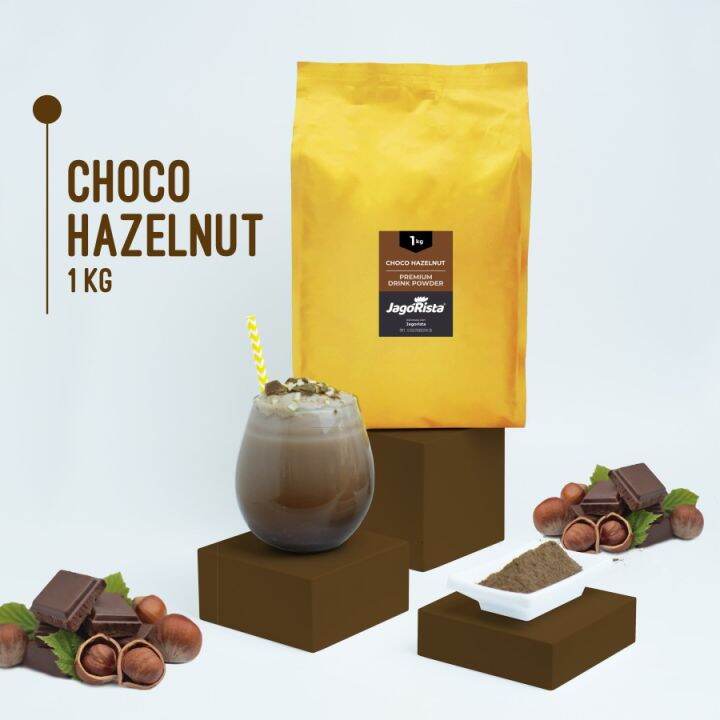 Bubuk minuman rasa premium choco hazelnut silverqueen tanpa gula 1kg ...