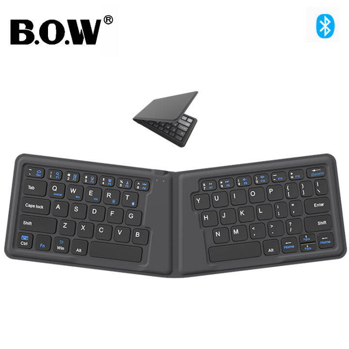 BOW Mini Folding Bluetooth Keyboard for ipad Phone Laptop Rechargeable ...