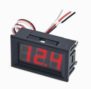 Mini LED three wire digital DC 0-30V 0-100V 0-300V voltmeter instrument ...