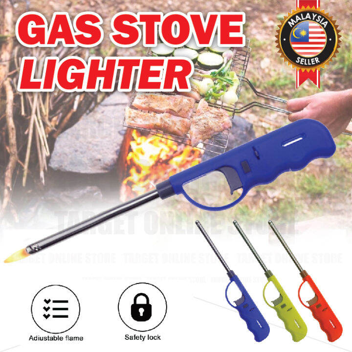 Kitchen Stove Lighter Gun Fire Starter Adjustable Flame Safety Lock ...