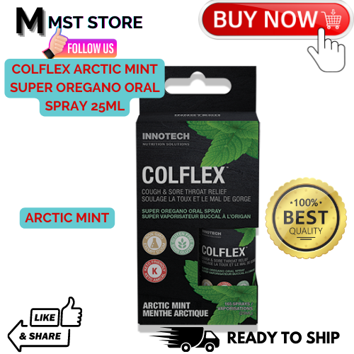 Innotech COLFLEX Arctic Mint – Oregano, Thyme, Vitamin D3 Oral Spray 25 ...