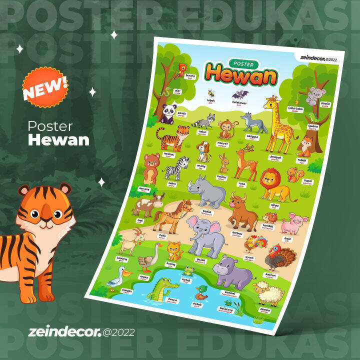 POSTER EDUKASI HEWAN | POSTER BINATANG | POSTER ANIMALS | Lazada Indonesia