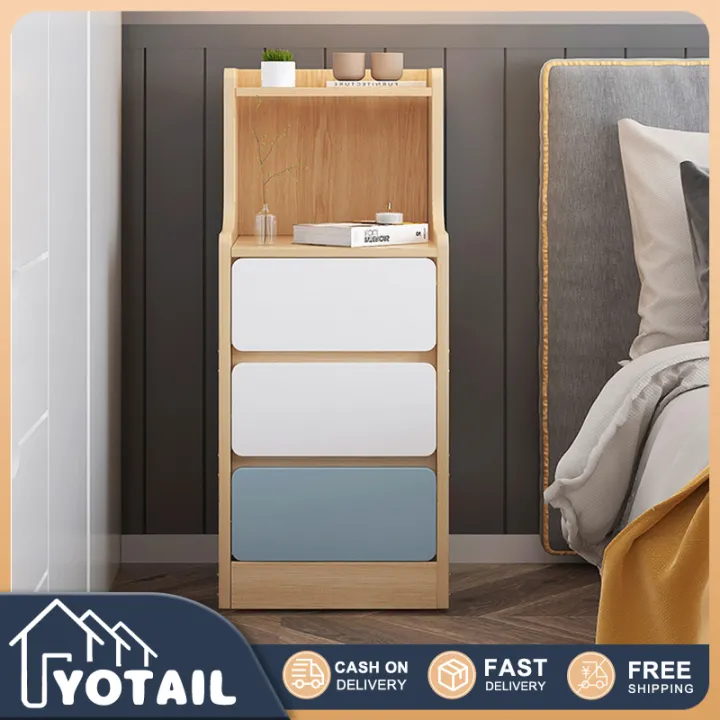 Modern minimalist three drawer bedside table Nordic ins style small ...