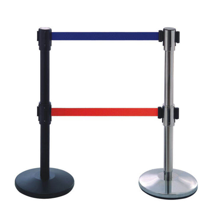 RedQ - Retractable Crowd Barrier Stanchion Post Dual Belt (Silver ...