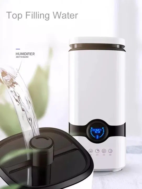 4L Top Filling Water Cool Mist Ultrasonic Humidifier Humidistat ...