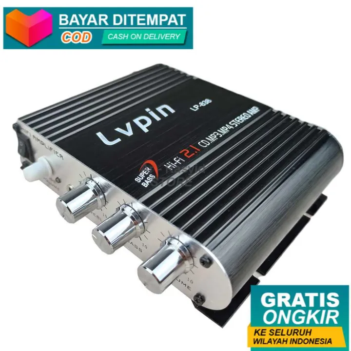 LVPIN Mini HiFi Stereo Amplifier Treble Bass Booster 12V 20W - LP-838 | Lazada Indonesia