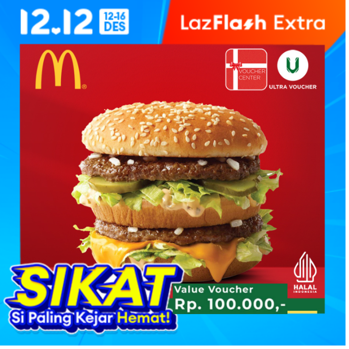 Voucher digital McDonald’s Rp. 100.000 - Voucher Value | Lazada Indonesia